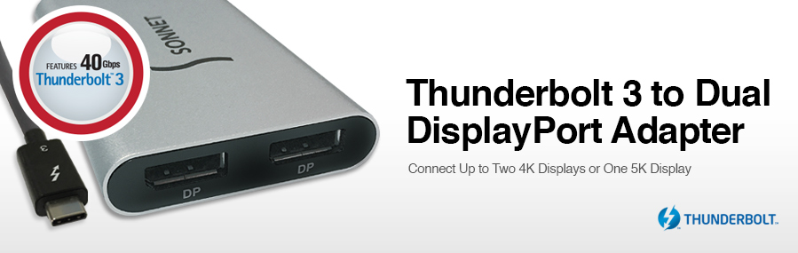 Thunderbolt 3 to Dual DisplayPort Adapter | Sonnet